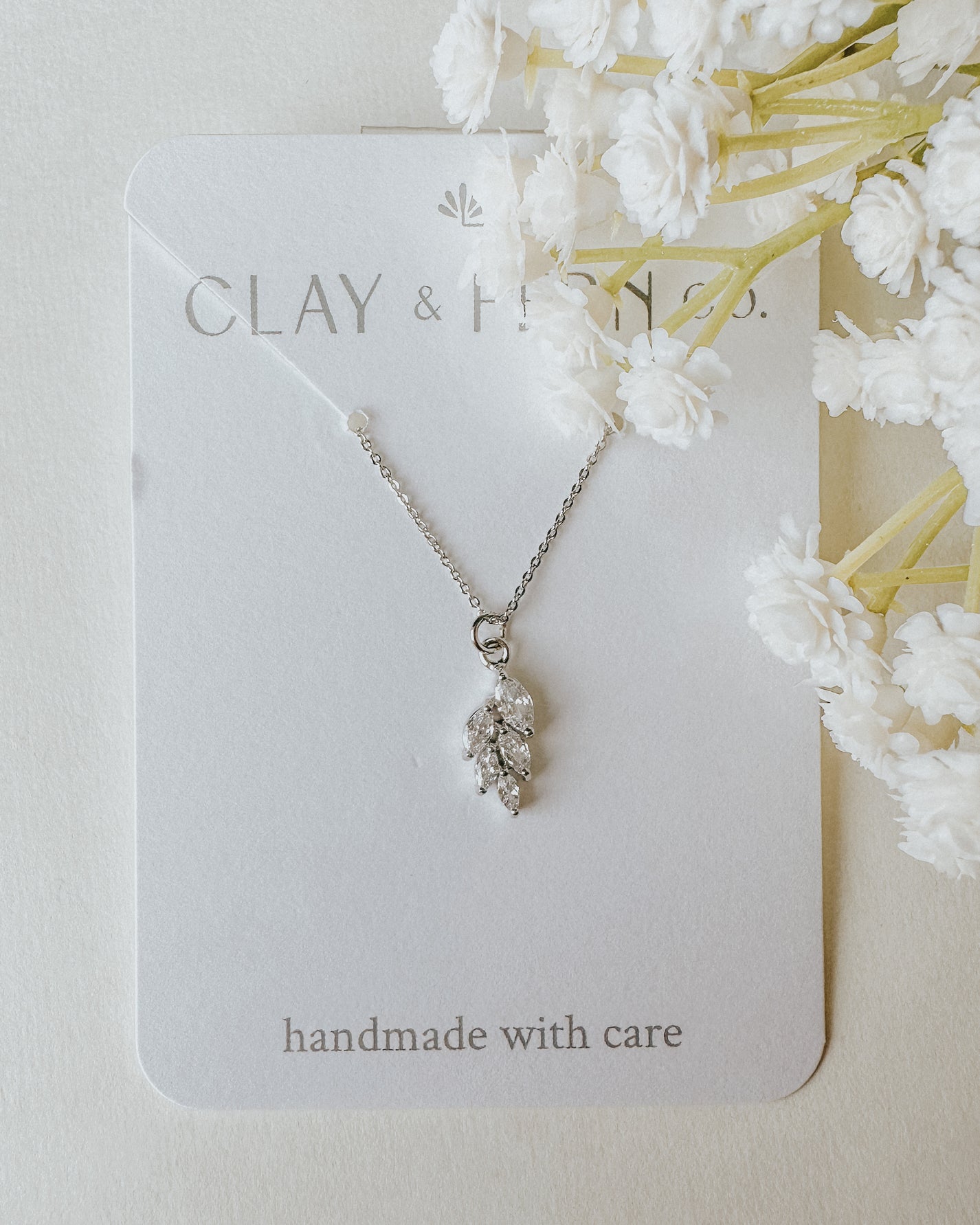 Hyacinth Necklace - Silver Wedding Jewelry | Clay & Fern Co.